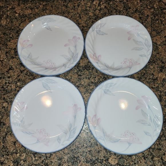 Corelle | Dining | Corelle Pink Trio 7 Salad Plates Set Of 4 | Poshmark